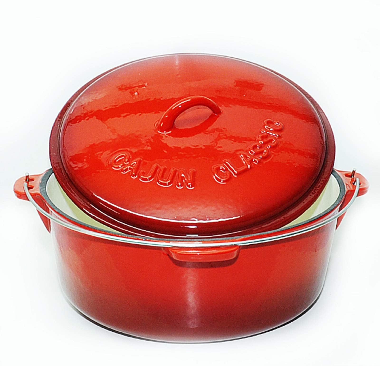 16 Qt. Red Enamel Coated Cast Iron Dutch Oven
