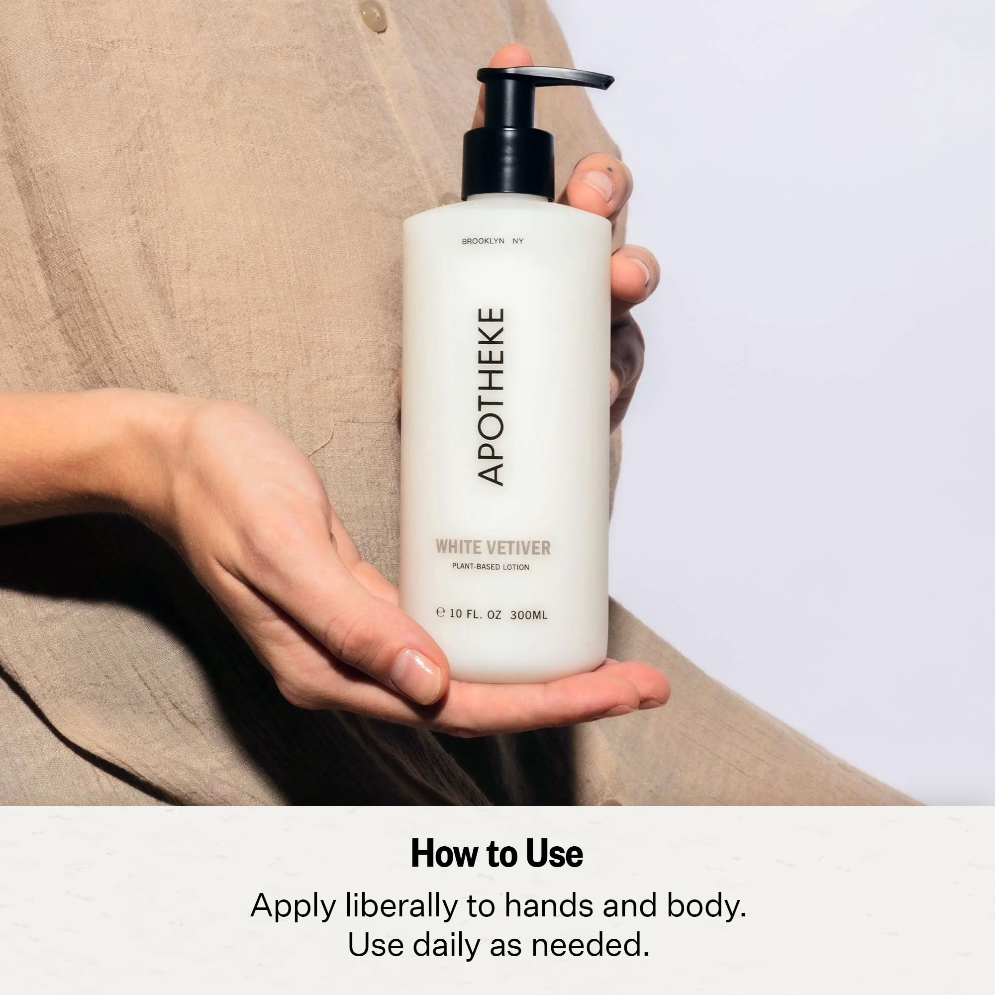 APOTHEKE Scented Hand & Body Lotion for Women & Men, White Vetiver (10 fl oz)