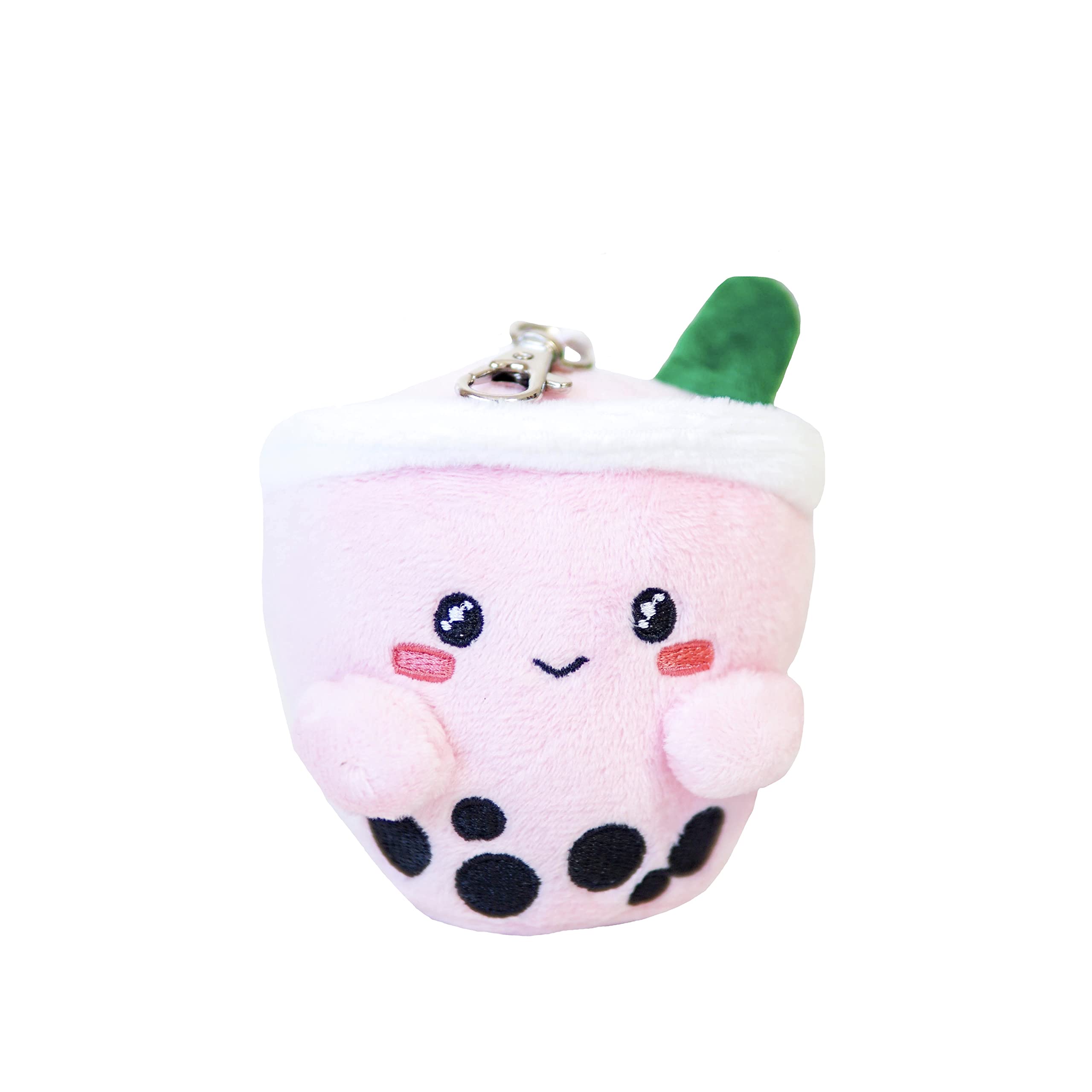 ABC Boba Tea Plush Pink Berry Cute Stuffed Animal Toy for Wallet, Backpack or Purse 5"