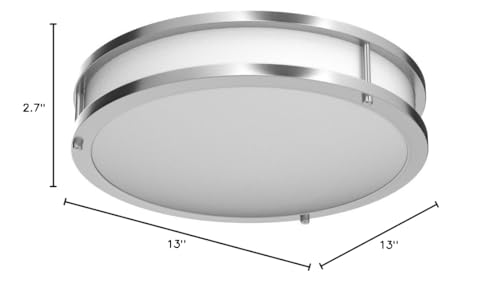 13Inch 36W Ceiling Light Fixtures 2 Packs, 5CCT LED Flush Mount Ceiling Mount Lights 2700K 3000K 4000K 5000K 6500K, Dimmable Close to Ceiling Lighting for Bathroom Kitchen Stairwell Bedroom, Nickel