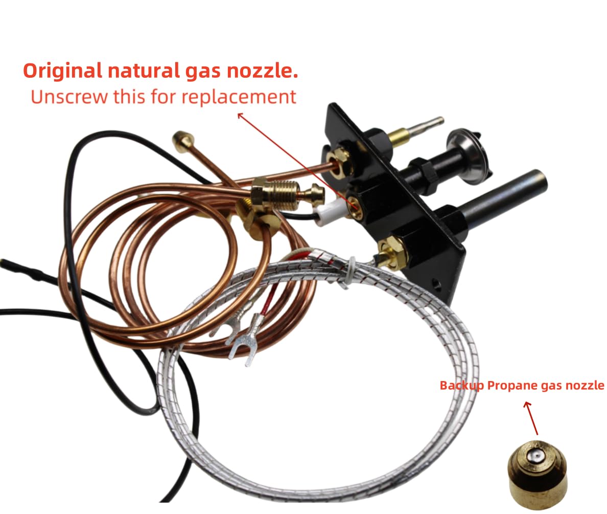 10002264 Pilot Assembly NG Fireplace Replacement of HHT Majestic & VC NG Pilot Assembly for Fireplaces, Fryer with 750mV Thermopile