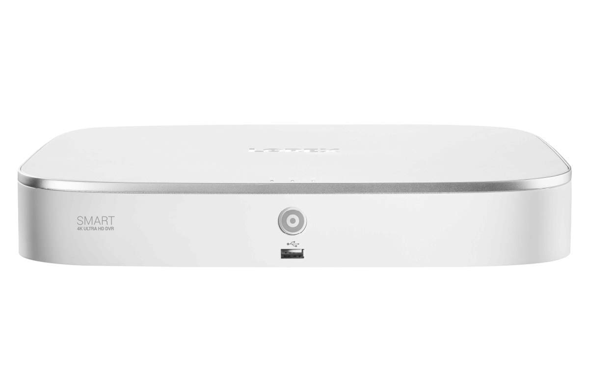 Lorex Technology D861A82 4K Ultra HD 8 Channel 2TB HDD Analog DVR with Smart Motion Detection and Smart Home Voice Control, 1 HDD Slot, White (M. Refurbished)