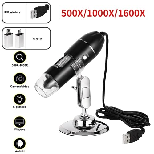1600X Digital Microscope Camera - Portable USB Type C Microscope for Soldering and Cell Phone Repair