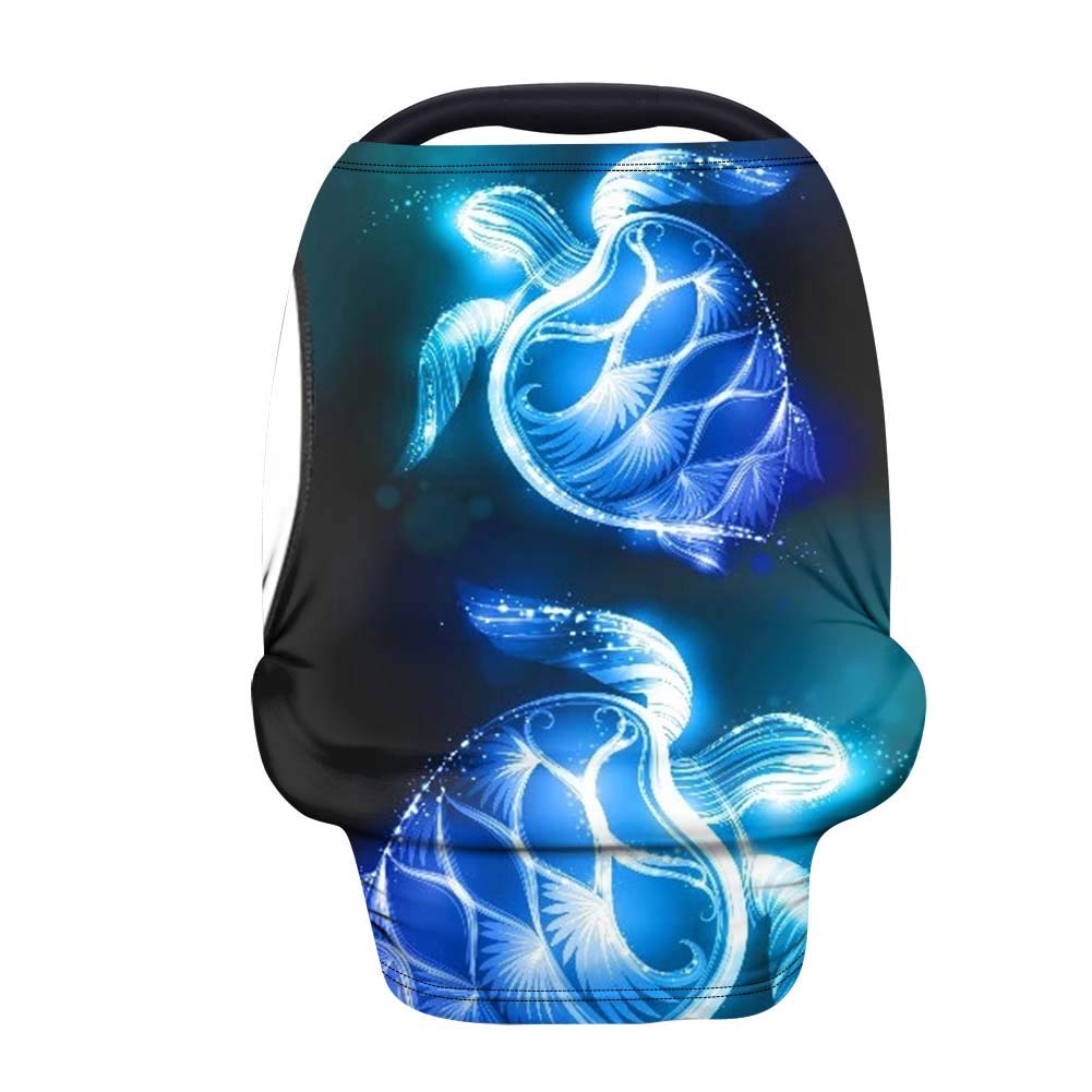 Dolyues Sea Turtle Stretchy Baby Carseat Cover Multi-use for Baby Carseat & Nursing/Versatile Breastfeeding Scarf & Stroller & Feeding high Chair Cover for Baby Girls