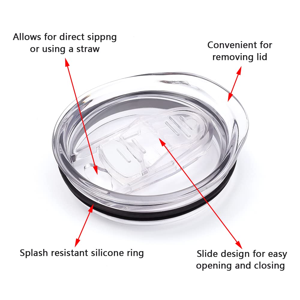 12oz stemless wine tumbler lid replacement (4 Pack),2.9 inch diameter spill proof,for Sivaphe and Corkcicle Double-wall Stainless Steel Travel Coffee Mug
