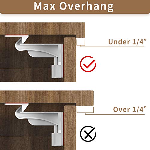 12Pack Baby Proofing Cabinet Lock Child Safety Latches Locks with Strong Adhesive for Cabinets and Drawers - Easy and Simple to Install No Drilling or Tools Required