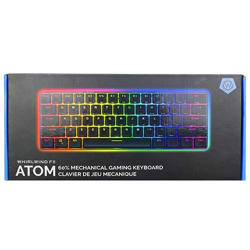 Whirlwind FX Atom 60% Gaming Keyboard: Interactive and Customizable Lighting β Immersive, Reactive RGB Experience (Brown Tactile)
