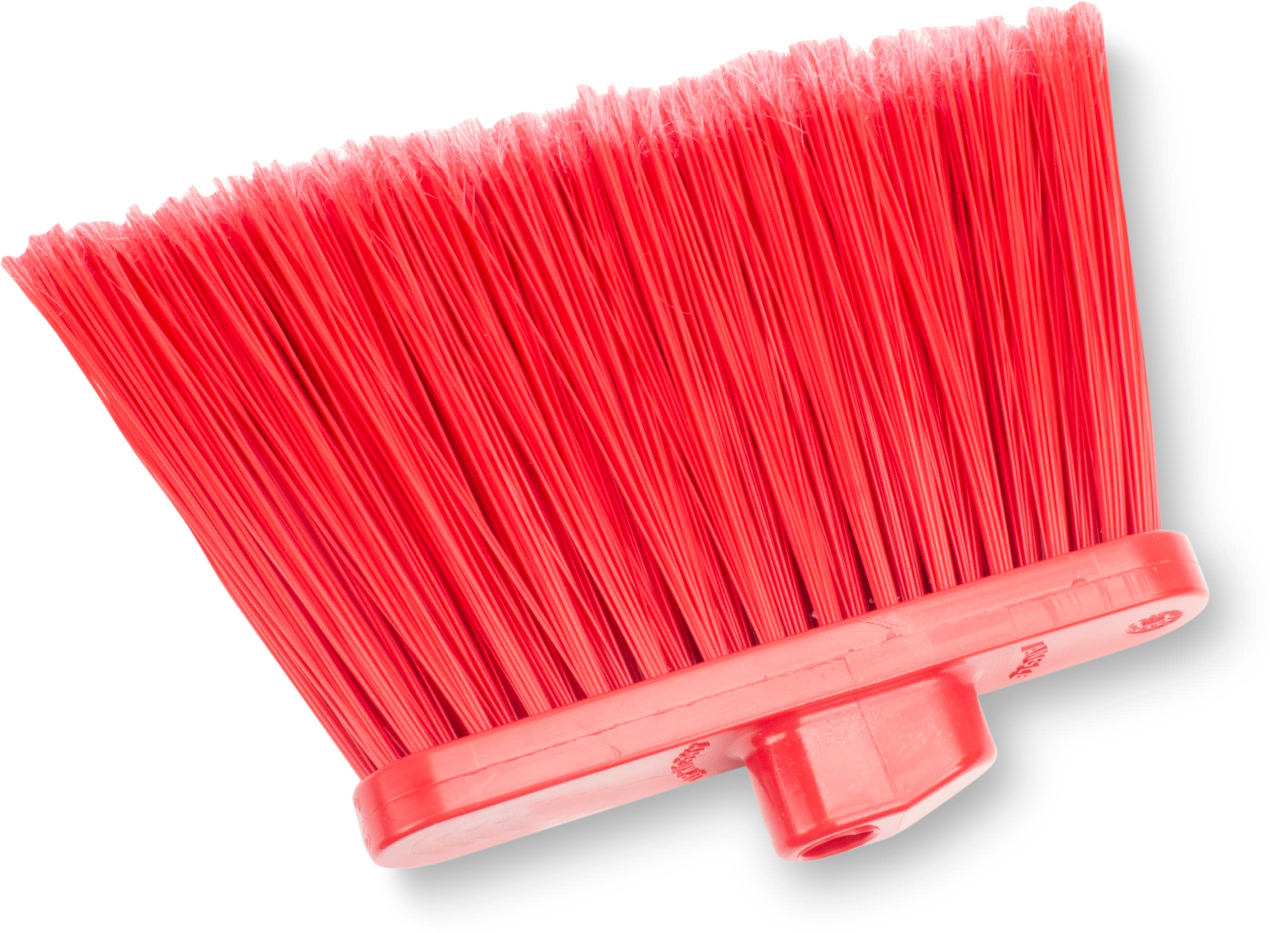 SPARTA 41082EC05 Plastic Color Coded Broom, Flagged Bristles, Long Broom With Angled Head For Large Debris, 56 Inches, Red