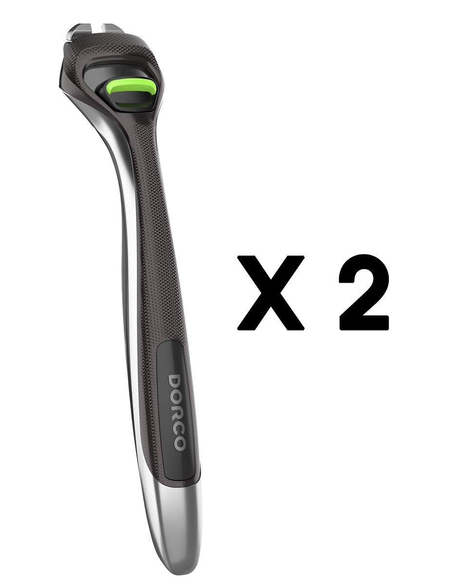 Dorco Pace 6 Pro - Six Blade Razor System with Trimmer - 2 Replacement Handles (Handles Only)