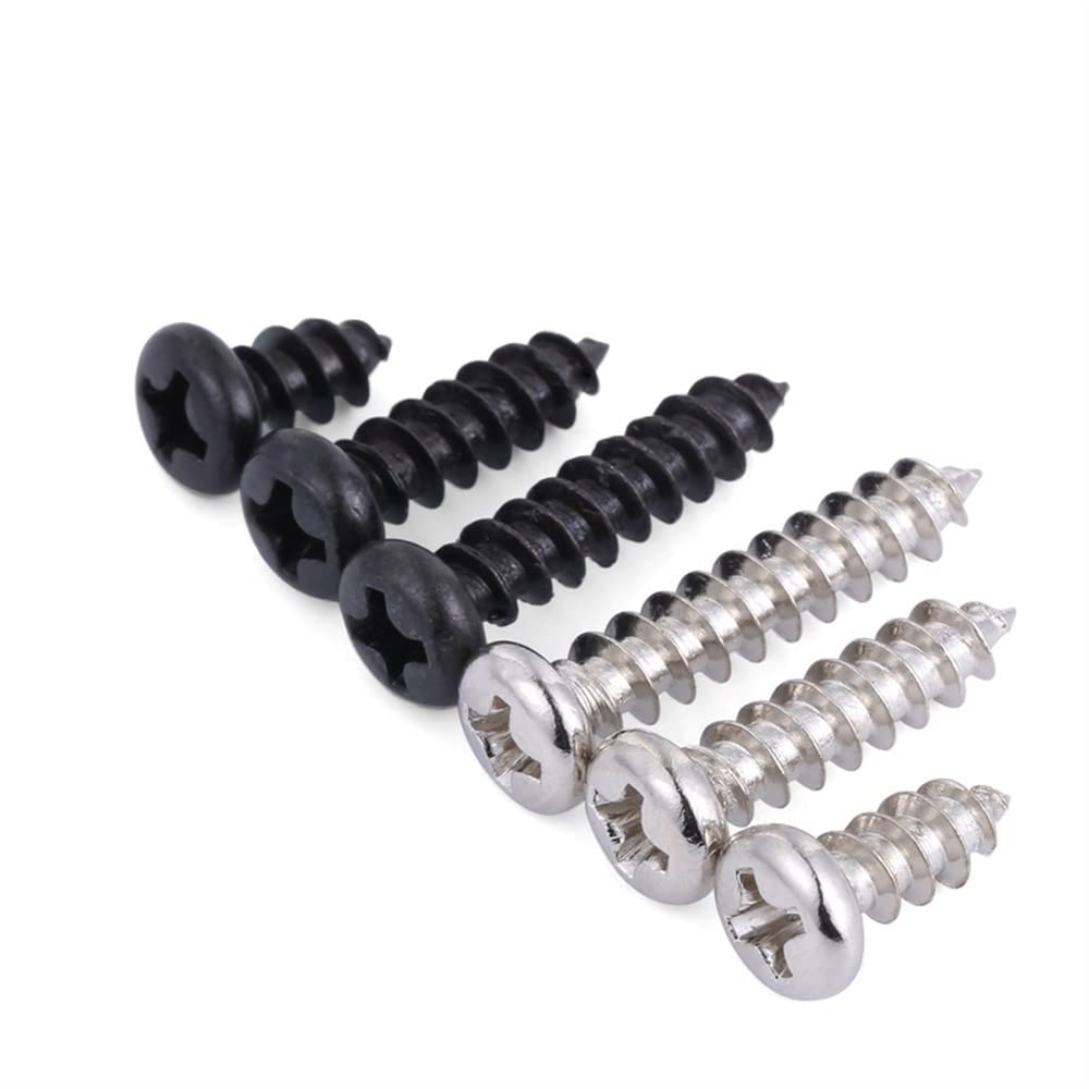1000pcs Self Tapping Screws M1 M1.2 M1.4 M1.5 M1.7 M2 M2.3 M2.6 M3 Small Pan Head Laptop Screws Computer Screw Black Wood Screws (Color : 16mm_M2)