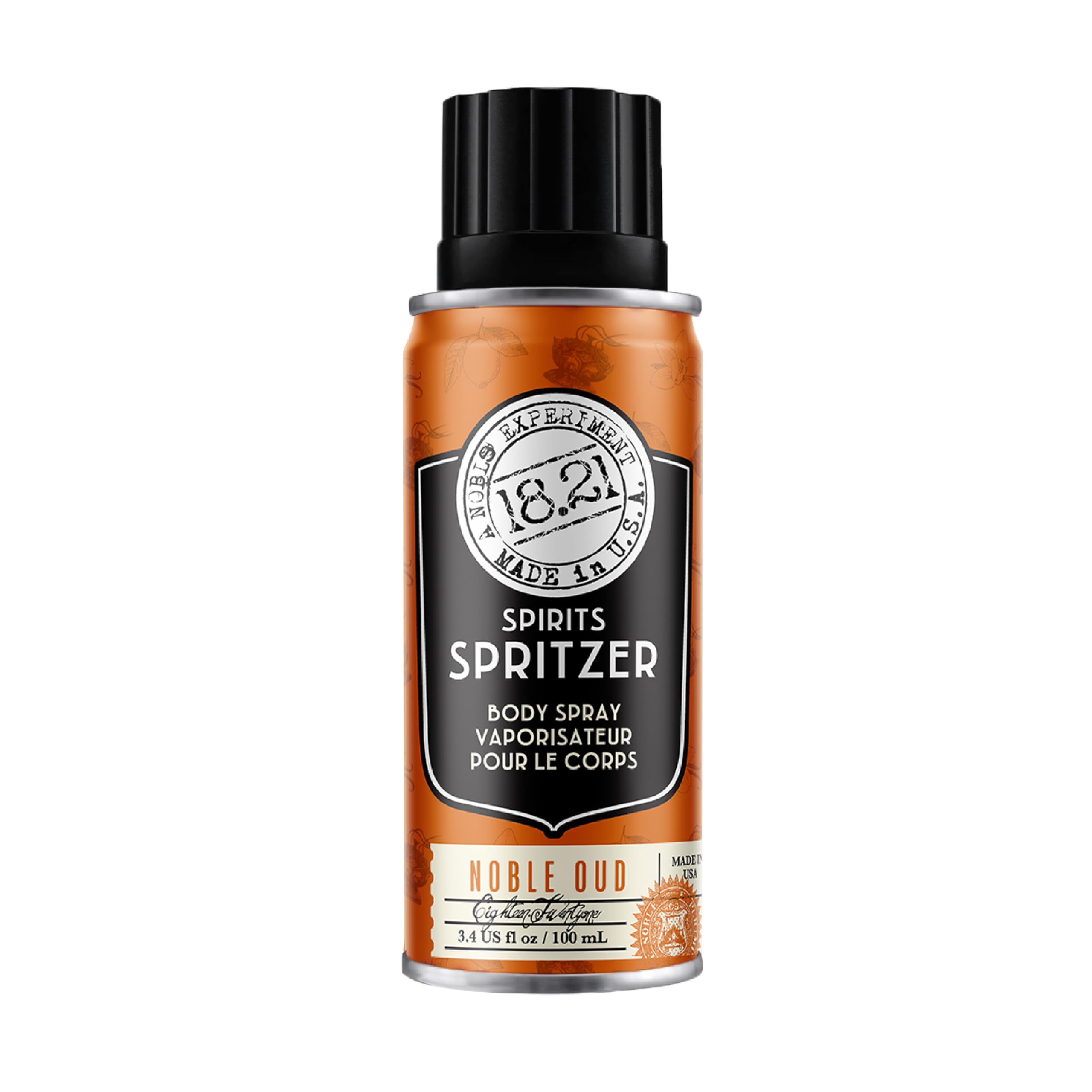 18.21 Man Made Menâs Spirits Spritzer Noble Oud, 3.4 oz. - Long-Lasting All Over Body Spray with Masculine Aromatics - Gifts for Him
