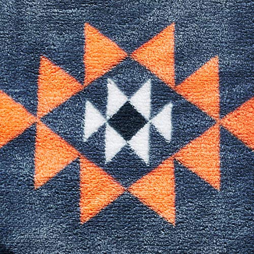 Amazon Basics Ultra-Soft Micromink Sherpa Blanket, Throw, Spa Blue Aztec Stripe