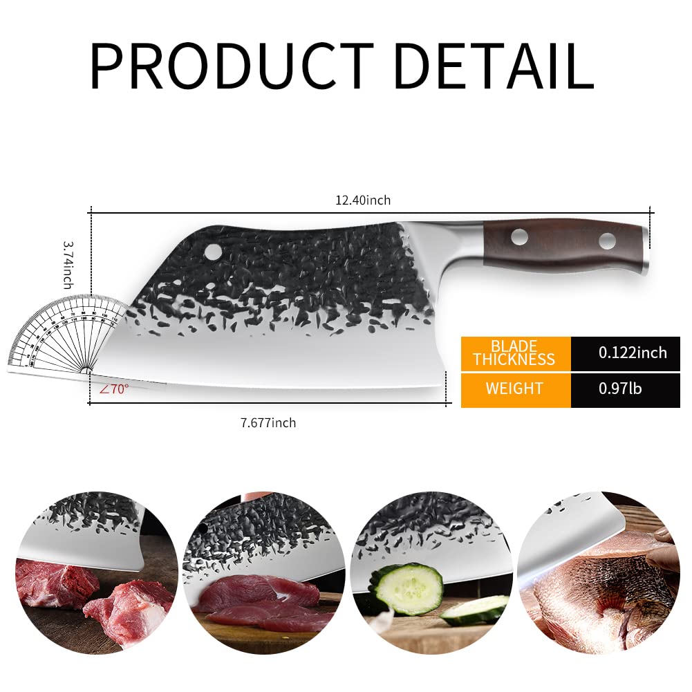 Hong Won Meat Cleaver,Butcher knife,Chop knife,Ultra Sharp Chef knife,High carbon stainless steel knife