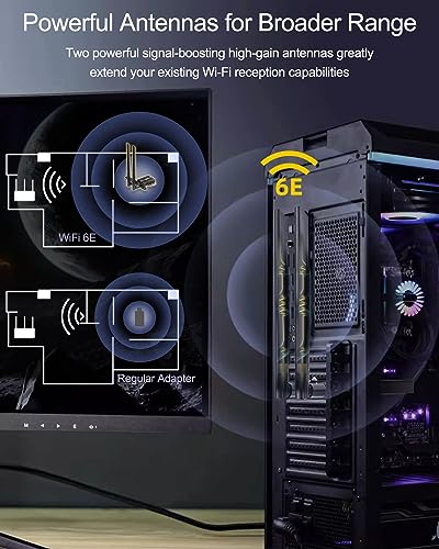 WiFi Card, Ubit Tri-Band 5400Mbps WiFi 6E 6GHz PCIe WiFi Card, BT 5.2, AX210 Wireless WLAN Adapter with MU-MIMO,OFDMA,Ultra-Low Latency, Supports Windows 10/11 (64bit)