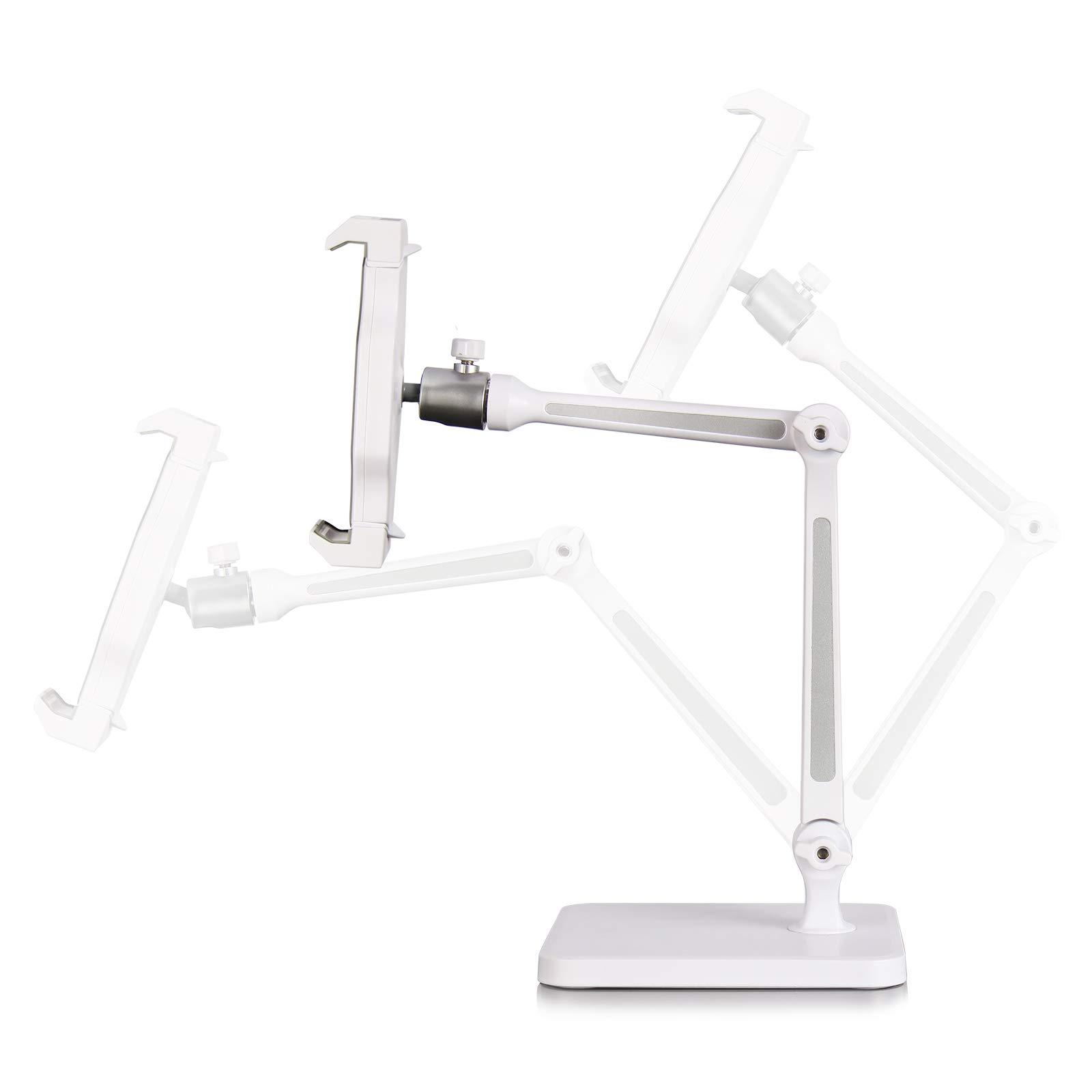 DoubleSun iPad Stand Holder, Tablet Stand Adjustable - 360° Swivel Folding iPad Stands and Holders for Desk Fits Phone iPad Air Mini Pro, Kindle, Fire, Surface, (4.7''-12.9'')