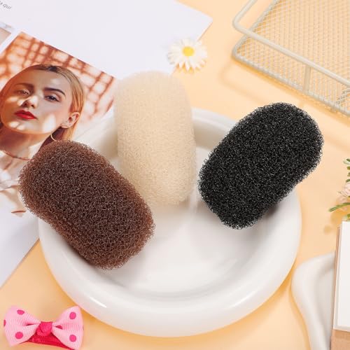 FRCOLOR Charming Volume Hair Inserts and Bump It Up Clips for Women - 3 Pack Hair Padding for Updos, Beehive Styles