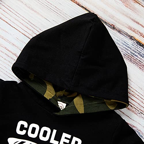 Viworld Baby Boy Pant Outfits Cooler Version of Dad Hoodie Camouflage Pants 2Pcs Casual Clothes(Black,3-4T)