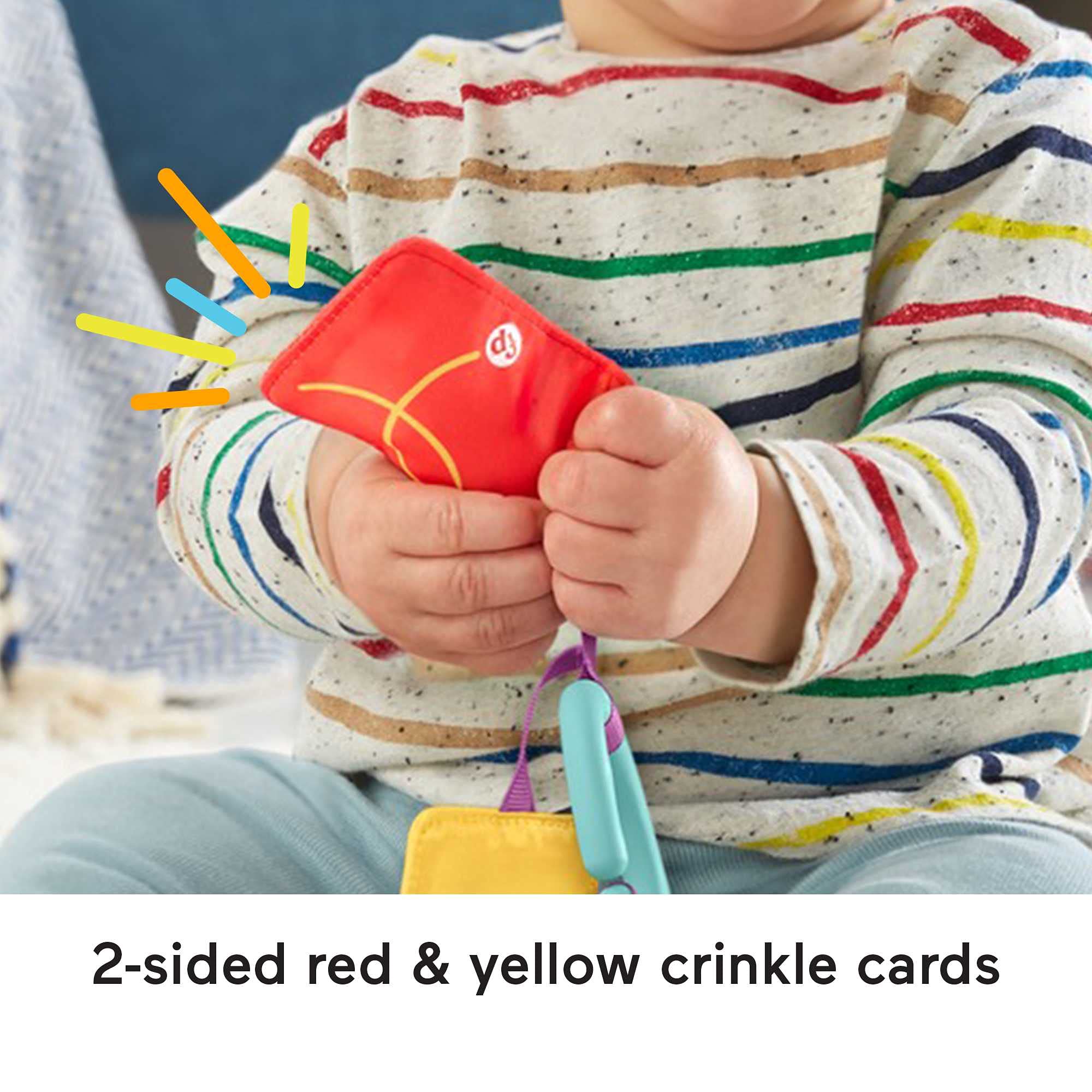 Fisher-Price Baby Toys Just for Kicks Gift Set, 3 Soccer-Themed Rattle Teether & Crinkle Activities for Developmental Play Newborns Ages 0+ Months