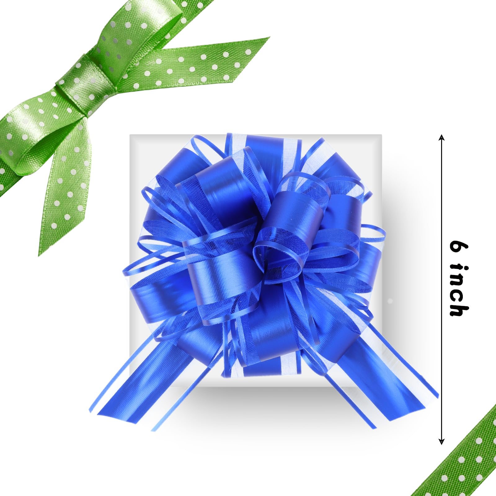 12 Pieces Big Pull Bow Gift Wrapping,6 inches, Pull Bow Ribbon Pull Bows for Christmas Wedding Baskets Valentine's Day Bows Ribbon Large Bow for Gift Wrapping (Silver)