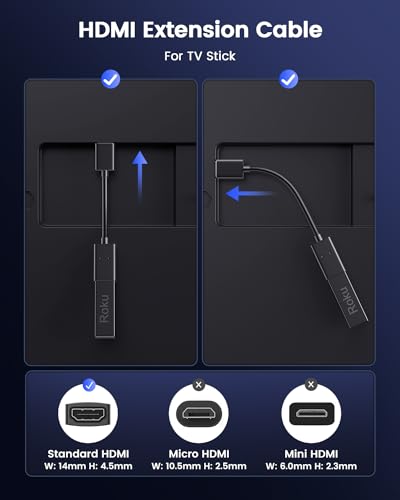 ANDTOBO HDMI Male to Female HDMI High-Speed Extension Cable for Google Chrome Cast,Roku Stick,TV Stick,Xbox,PS3/4-2Pack