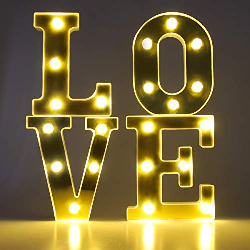 Coitak LOVE Marquee Letter Lights Sign LED Decor Lights Night Light Wedding Birthday Party Home Bar Decoration