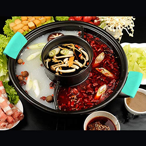 2 Pairs Silicone Assist Handle Holder Grip,Heat Resistant Scald-Proof Insulated Sleeves Cover Tools for Hot Frying Pans, Griddles, Skillets, Oven Trays (Model-1)