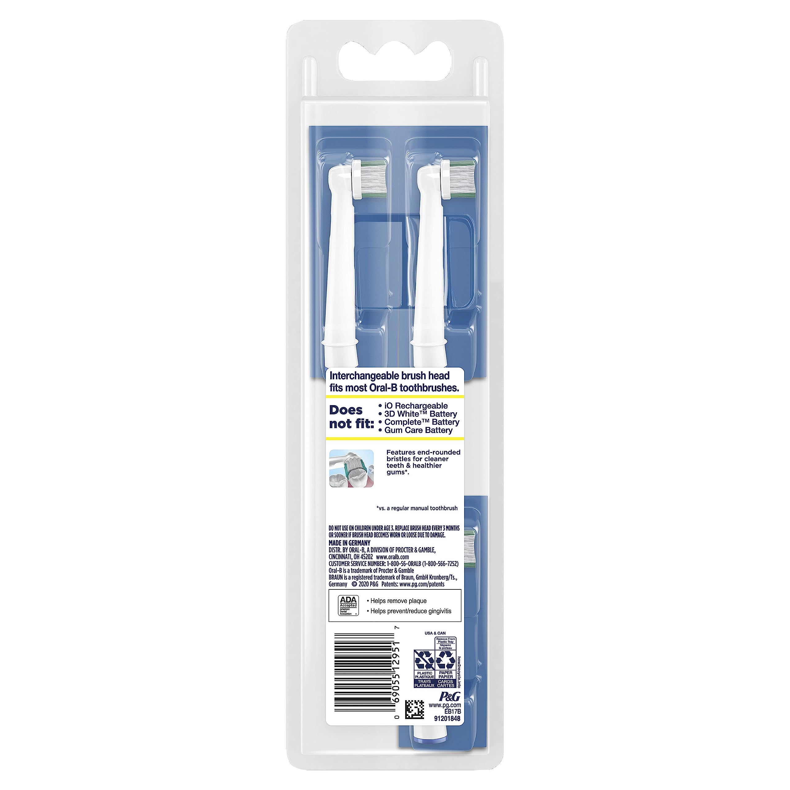 Oral-B Daily Clean Replacement Brush Heads for an Oral-B Electric Toothbrush, Pack of 3