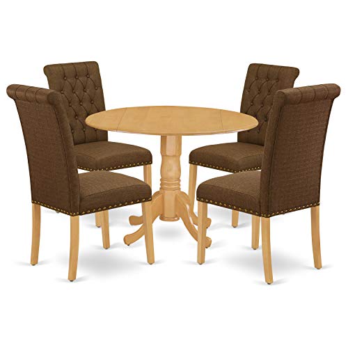 East West Furniture DLBR5-OAK-18 Dinette Set, 5-Piece