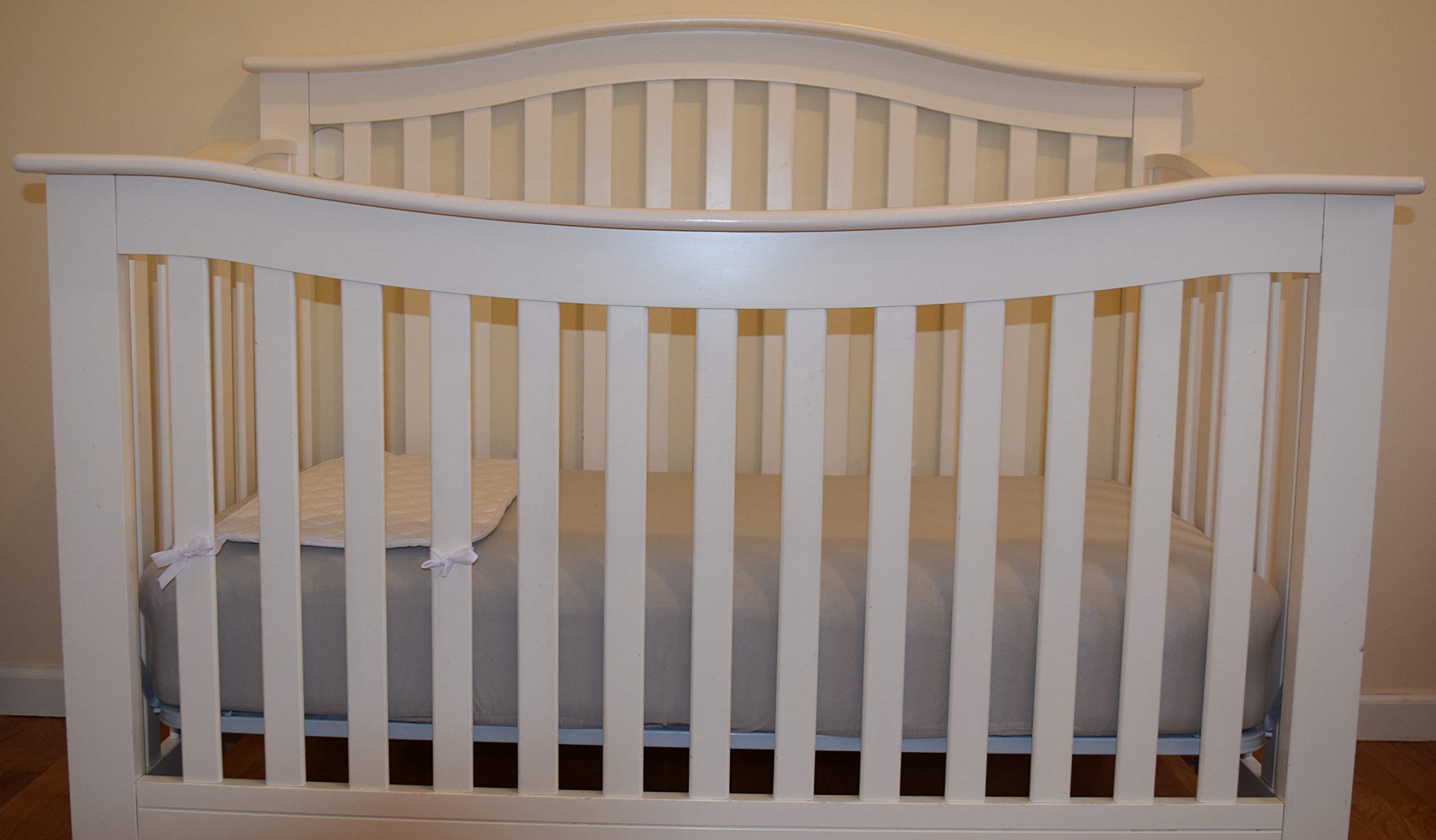 Abstract Quilted Portable Crib Bib Sheet Saver 24.5" X 13" (2 Pack, White)