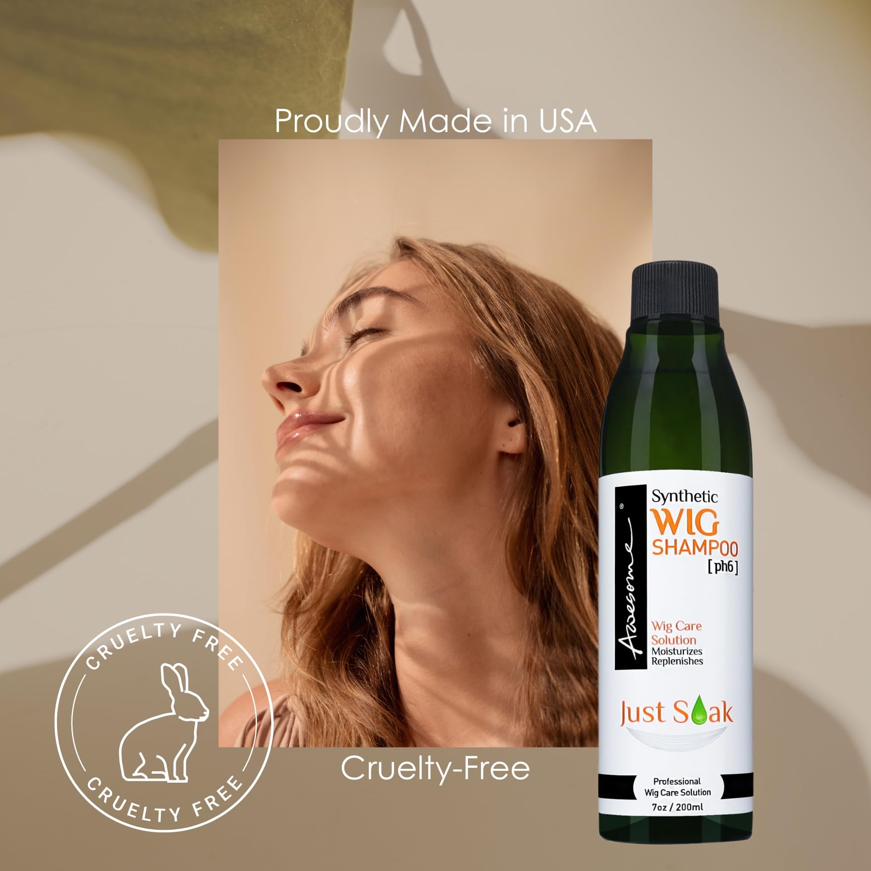Awesome Synthetic Wig Shampoo, pH6, Detangle and Anti-Frizz, Adds Body & Volume, Hydrates & Moisturizes, Promotes Silkiness & Shine, Easy Combing, Contains Coconut Oil,7 fl oz