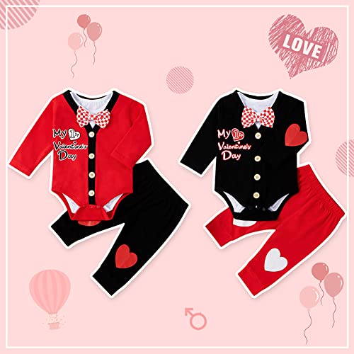 XIFAMNIY baby boy my first valentines day outfit Babies Valentine’s red pants set for Baby boys