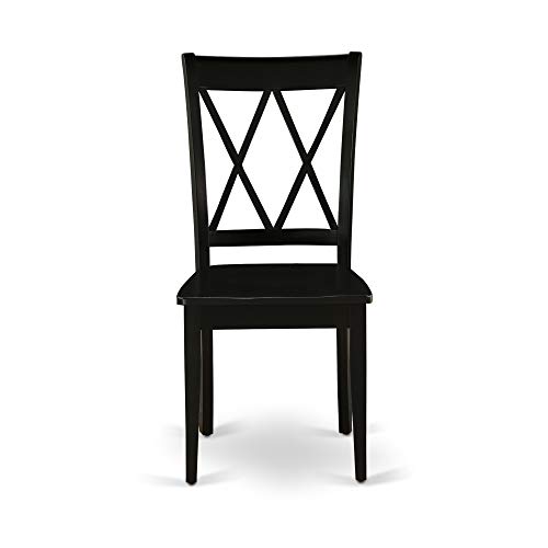 East West Furniture SHCL5-BLK-W Dining Table Set, 5-Piece