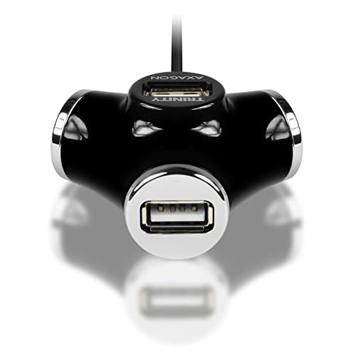 Axagon HUE-X3B USB 2.0 480Mbit/s Black Hub & Concentrator (USB 2.0, USB 2.0, 1.2 m, 480 Mbps, Black, 65 mm)