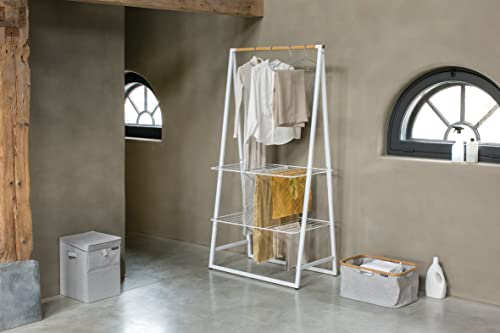 Brabantia - Linn Clothes Rack - Multi-Functional - Space Saver - Adjustable Shelves - Wardrobe Hanging - Drying Rack - Freestanding - Stable - White - Large
