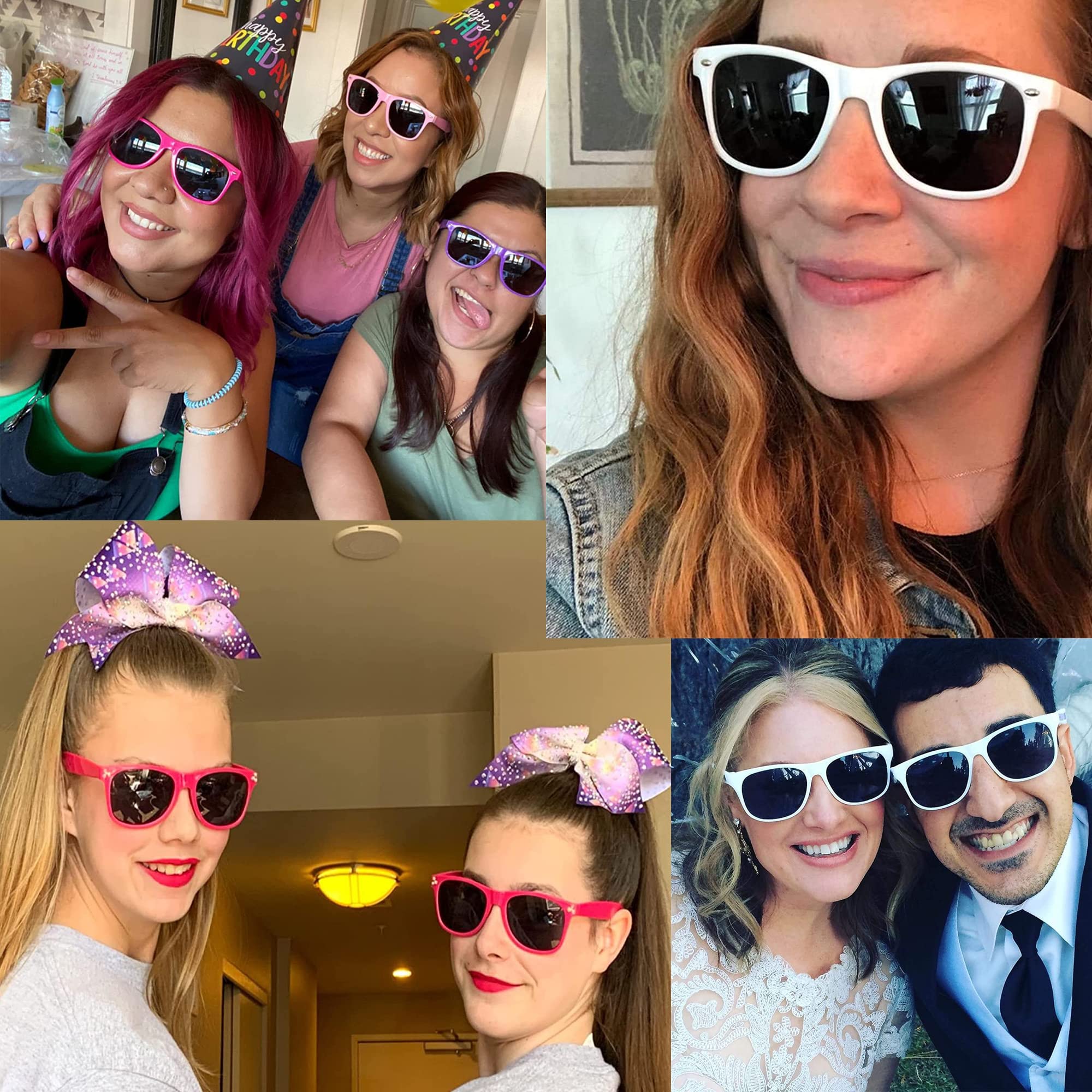 100pc Personalized Wedding Sunglasses Bulk for Guests Party Favors,Custom Personalized Logo Sunglasses Womens Men,Wedding Bridesmaid Sunglasses Gifts,Bachelor Party Favors Set (Mixed)
