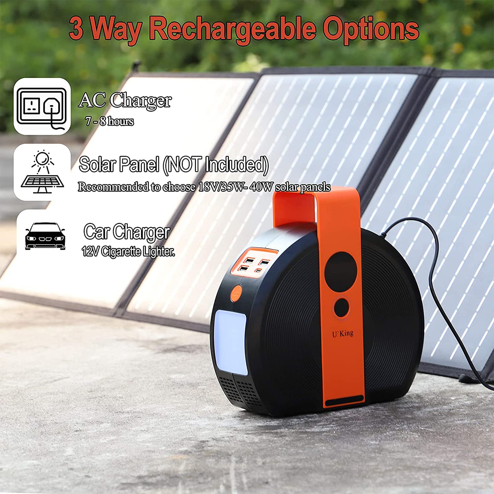 155Wh Portable Power Station, 42000mAh Solar Power Generator with DC/AC Inverter for Outdoor Camping Travel Emergency Backup Power Generator