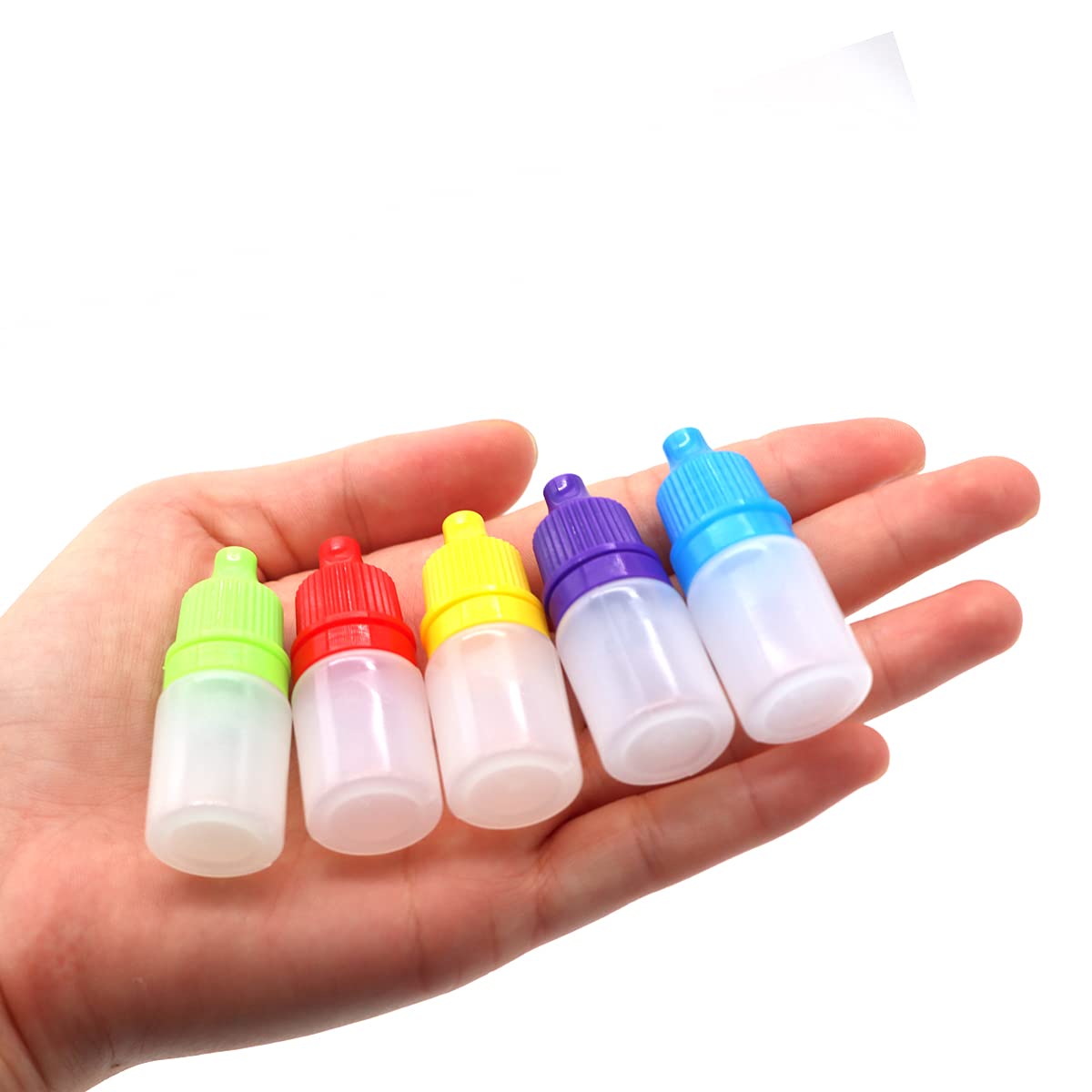 Snadulor 5ml Dropper Bottles 60 PCS Plastic Squeezable Eye Liquid Dropper Container(Random Color)