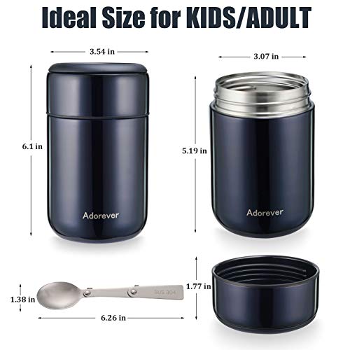 17oz Food Jar for Hot Food with Spoon, Stainless Steel Leakproof Insulated Lunch Containers for Kids Adults