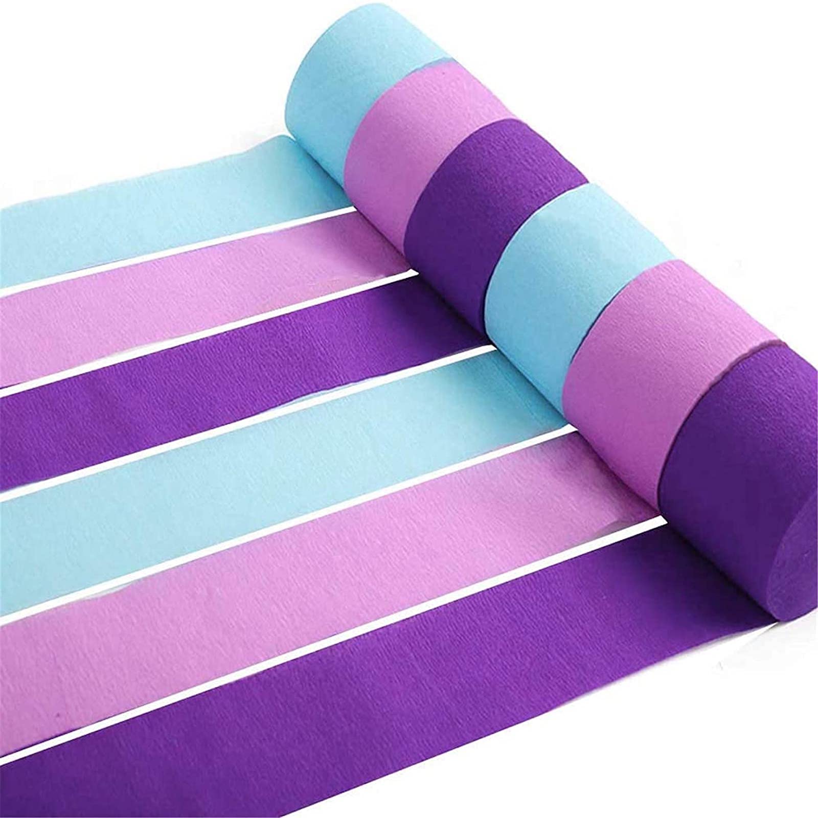 12 Rolls Crepe Paper Streamers Romantic Purple for Wedding Ceremony Birthday Various Large Festivals Decoration