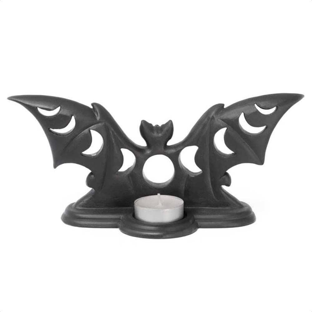 Alchemy LUNAECA Tea Light Holder Gothic Decorative Home Accessory, Bat Shaped Tealight Candle Holder for Home Office Garden