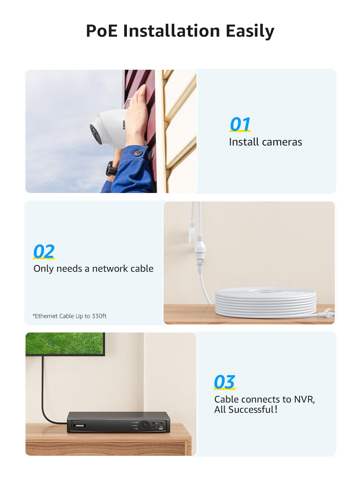 ANNKE 4K PoE Security Camera System with Audio Recording, 8 Channel 12MP H.265+ NVR with 4Pcs 8MP IP Turret Cams, Wide-Angle, IP67 Waterproof, Smart Dual Light, AI Human&Vehicle Detection(2TB HDD)
