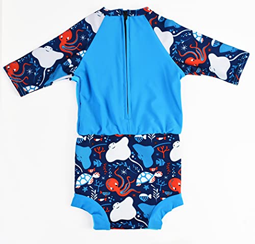 Splash About Happy Nappy Sunsuit with Swim Diaper Under The Sea 12-24 Months