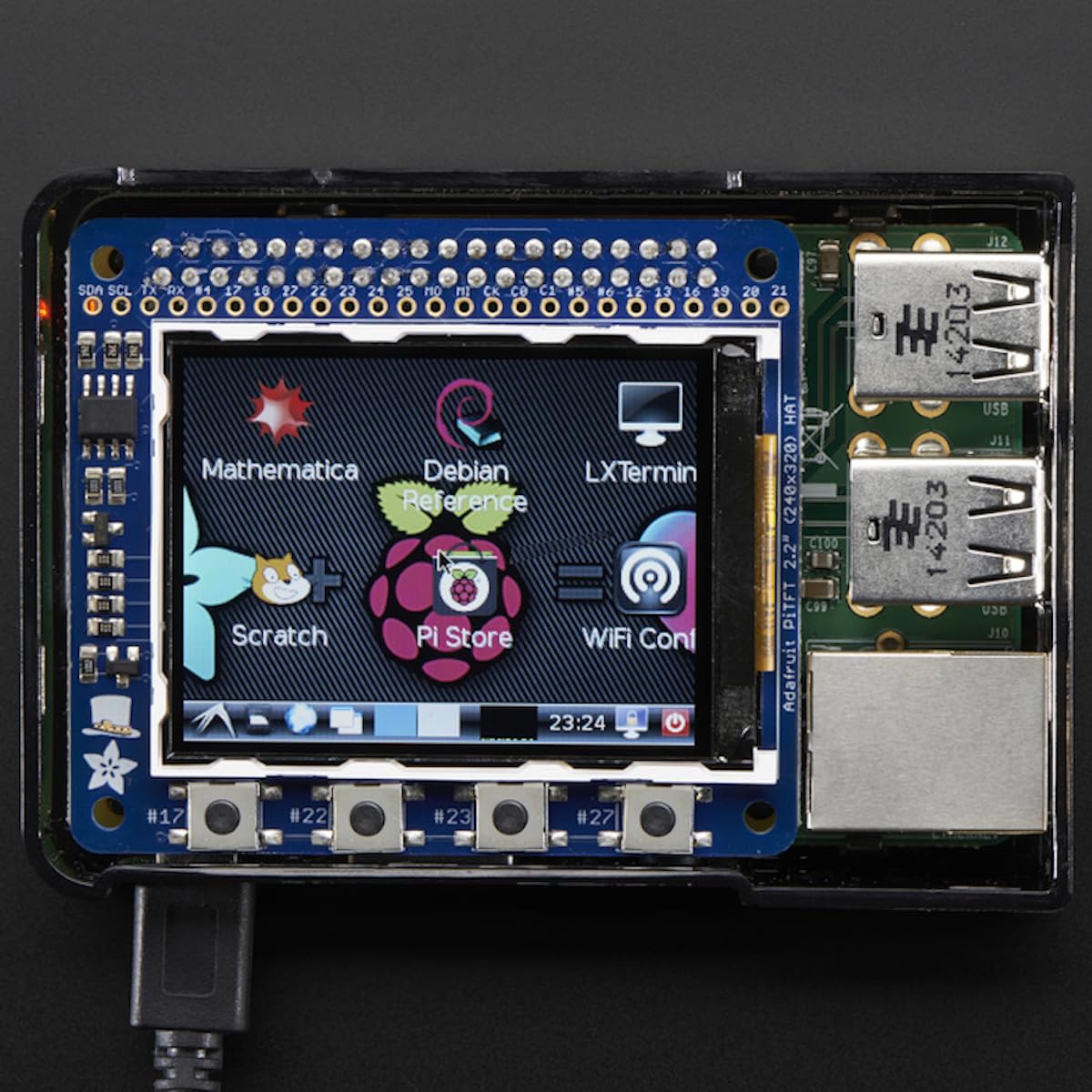 Adafruit PiTFT 2.2 HAT Mini Kit - 320x240 2.2 TFT - No Touch