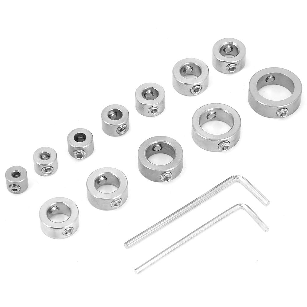 Drilling Limit Ring, Depth Stop Collar, Lightweight 12pcs Stainless Steel for High Carbon Steel Drills Drilling Limit