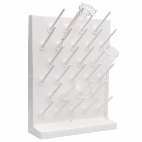 YTFLOT Wall Mounted Drying Rack 27 Pegs Lab Drying Draining Rack Cleaning Equipment Bench-top Laboratory Glassware