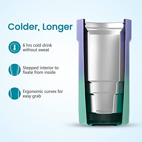 BUZIO 3 in 1 Insulated Slim Can Cooler for 12 oz Cans and Beer Bottle, Stainless Steel Can Holder, Double Walled Can Insulator for Skinny Tall Can/Standard Regular Can/Beer Bottle