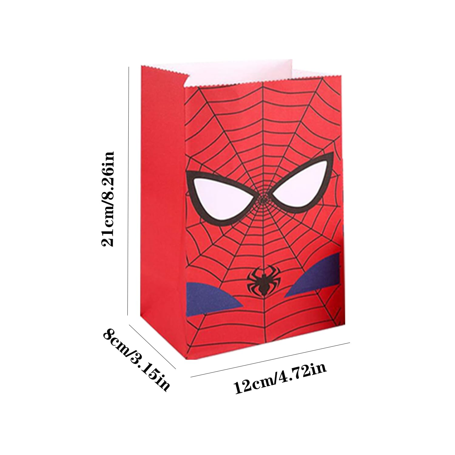 24pcs Party Candy Bags 12 Gift Bags 12 Stickers Hero Theme Birthday Party Gift Bags, red