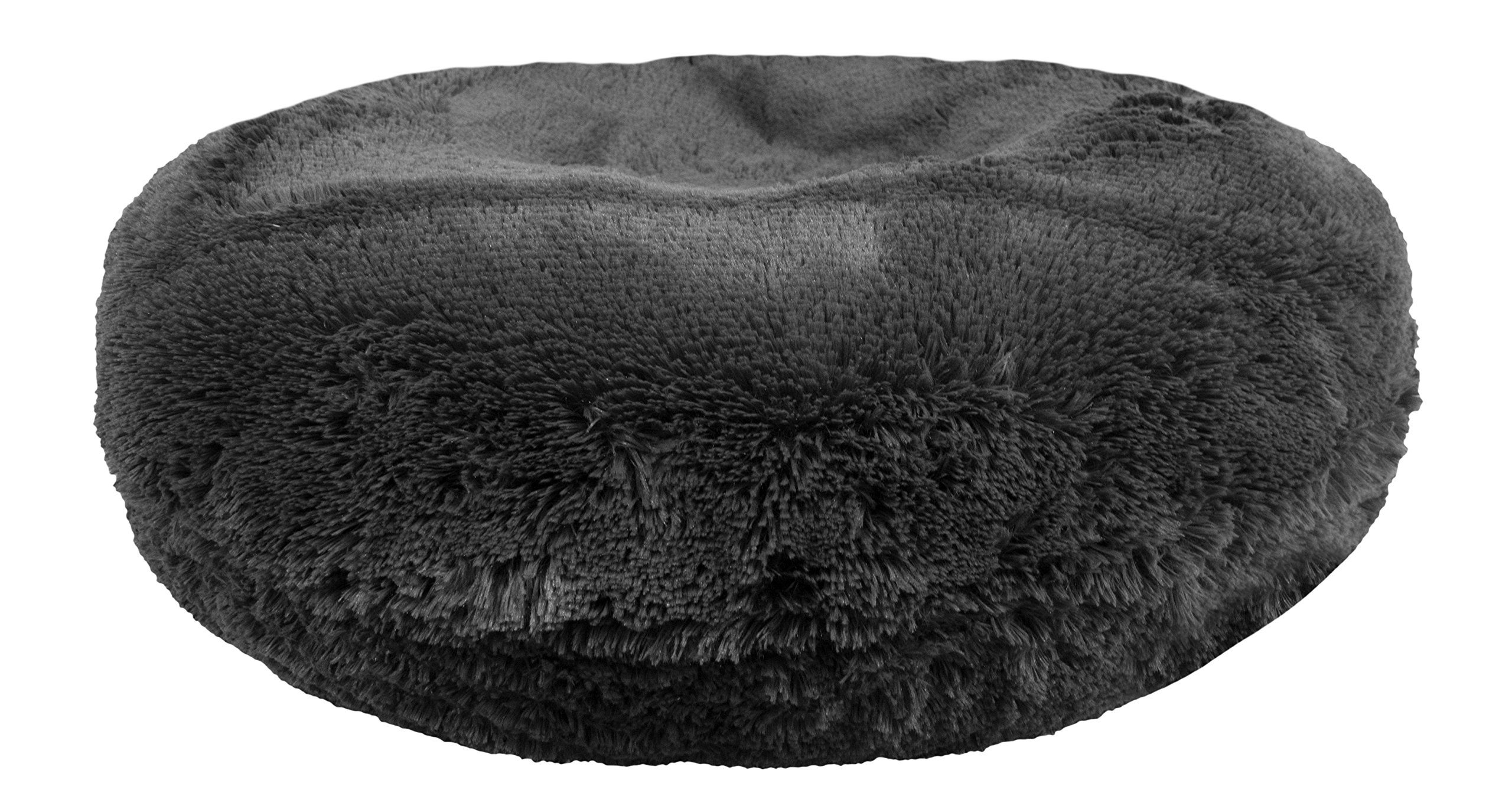 BESSIE AND BARNIE Signature Wolfhound Grey Luxury Shag Extra Plush Faux Fur Bagel Pet/Dog Bed (Multiple Sizes)