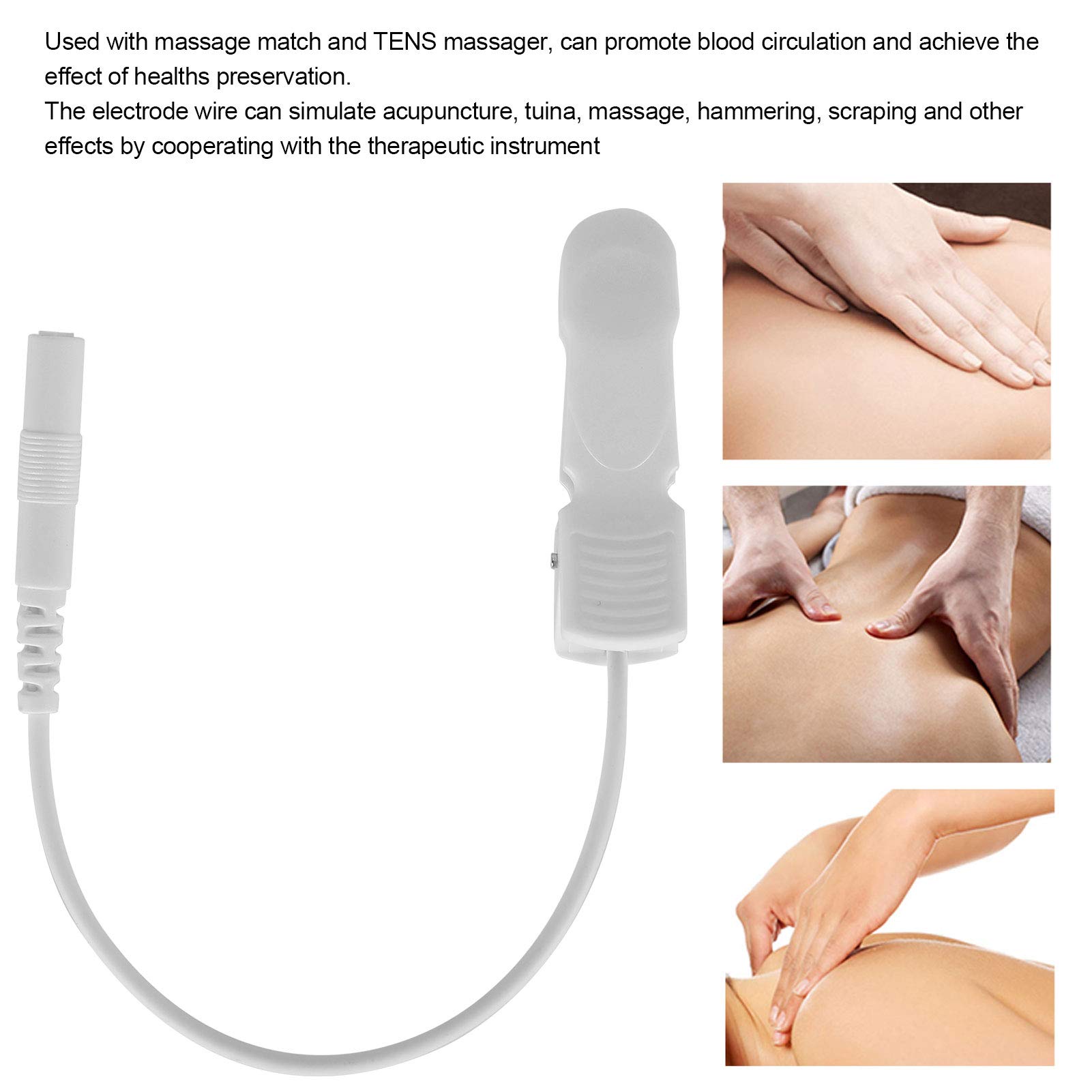 ZJchao 10pcs 2.0mm Ear Clip Electrode Wire Electrode Cable Connecting Cable for Digital TENS Massage Machine Ear Massage Clip