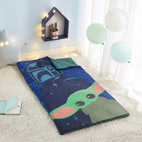 Disney Star Wars: The Mandalorian Featuring The Child Sling Bag and Cozy Lightweight Sleeping Bag, 46β L x 26β W, Ages 3+